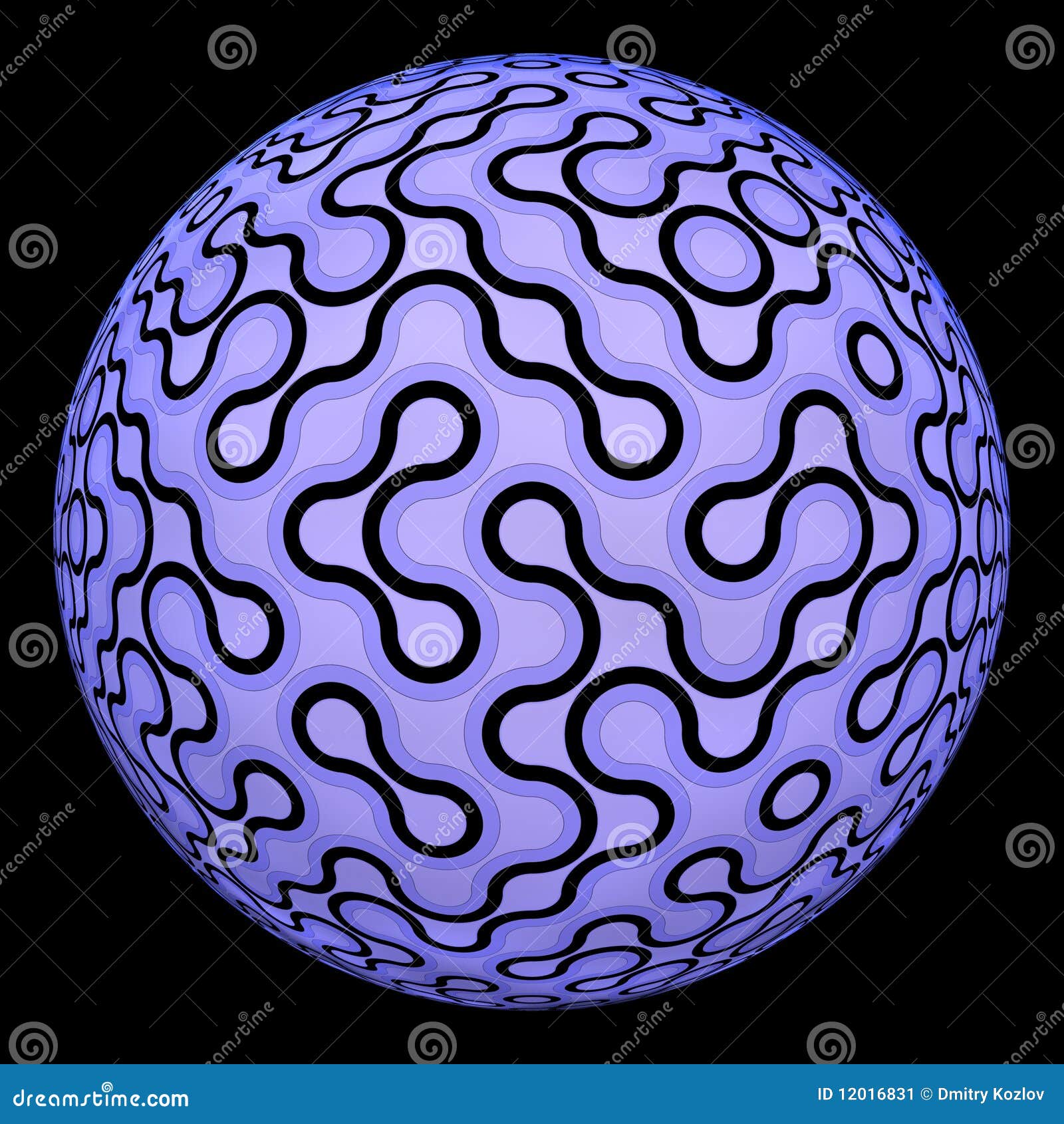 Modern Digital Ball with Labyrinth Surface Stock Illustration ...