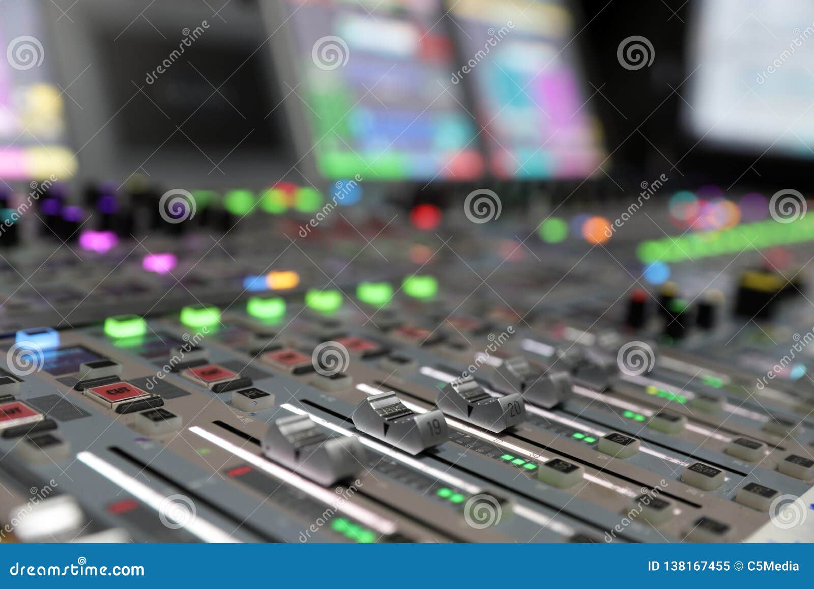 Modern Digital Broadcast Audio Mixing Console Stock Image - Image of ...