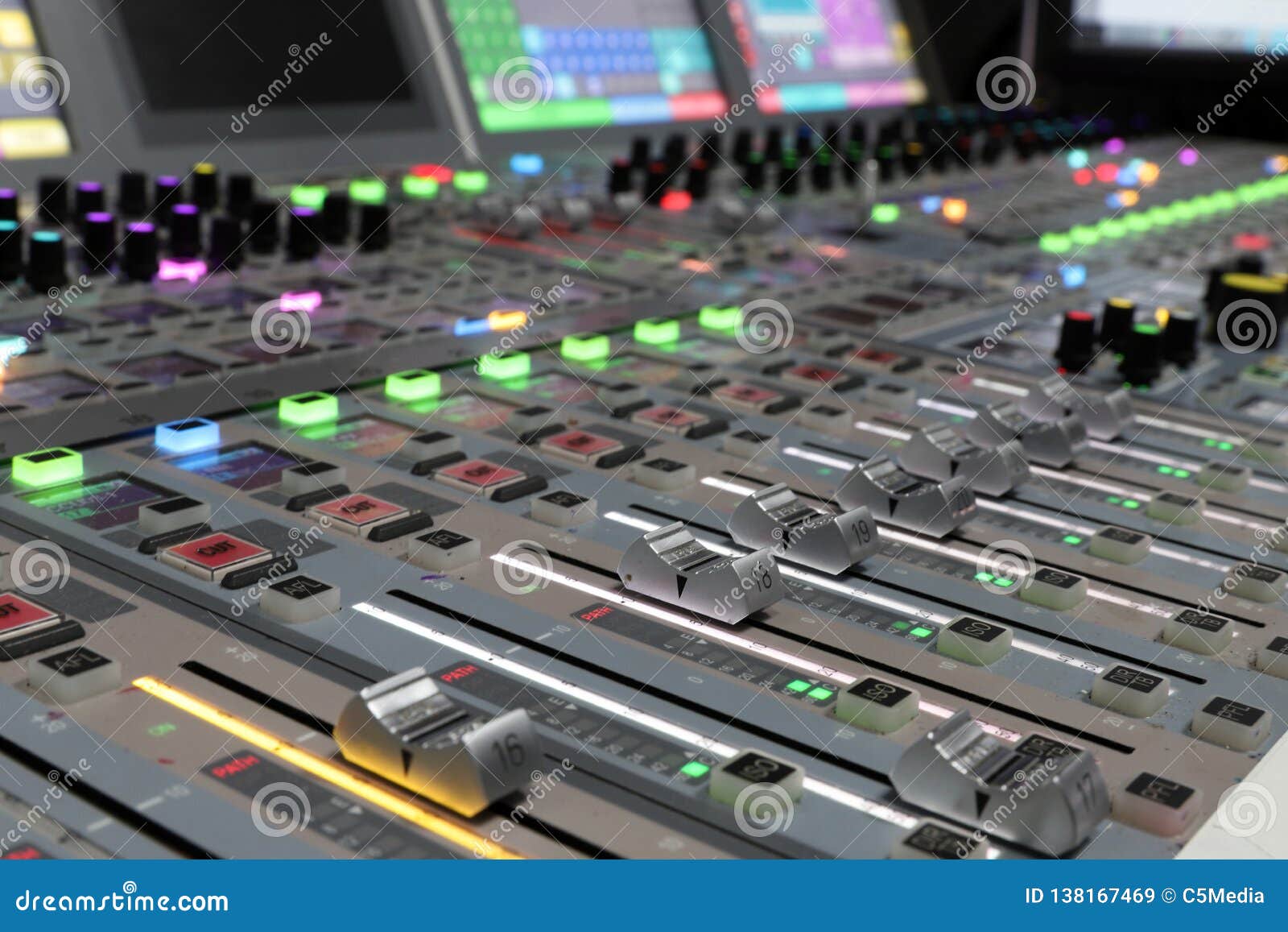 Modern Digital Broadcast Audio Mixing Console Stock Image - Image of ...