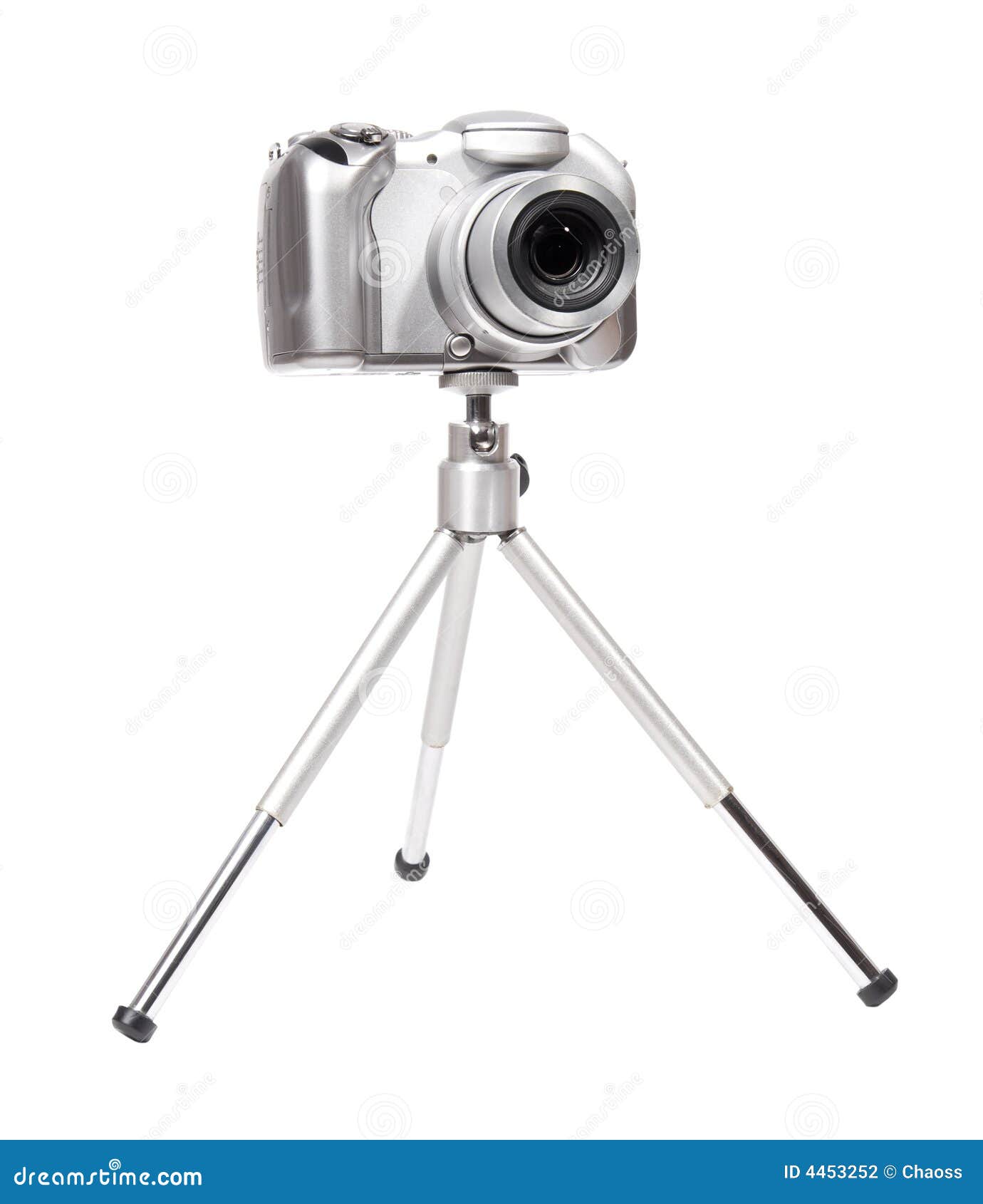 Modern Digital Camera with Tripod Stock Photo - Image of photograph ...