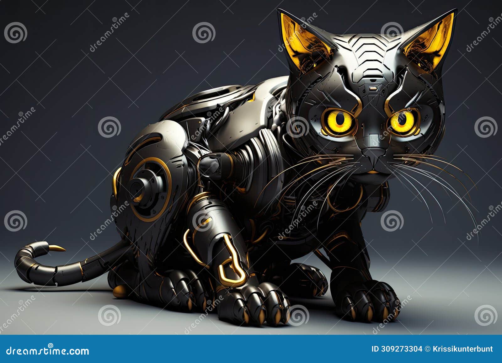 Modern Digital Cat Robot Pet Technology AI Generated Stock Illustration ...