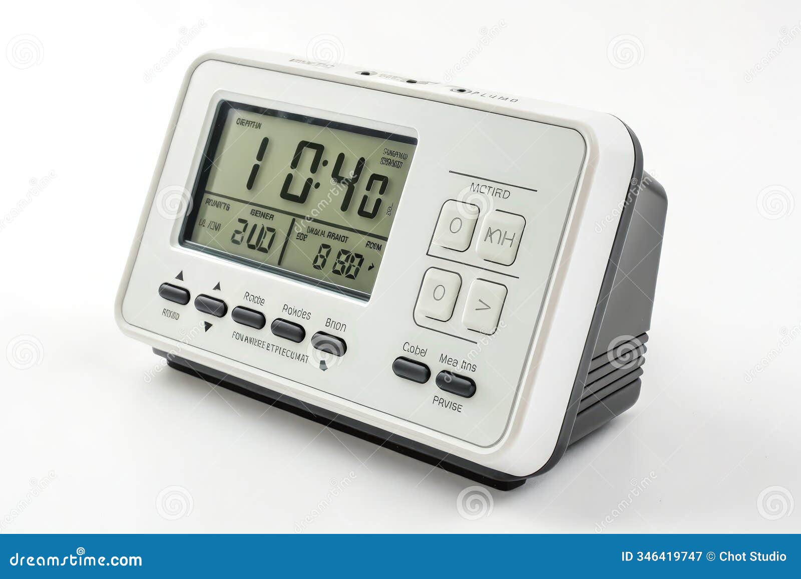 Modern Digital Clock on White Background Stock Image - Image of office ...