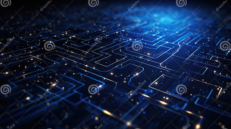 Modern Digital Computer Circuit Technology Data. AI Generated Stock ...