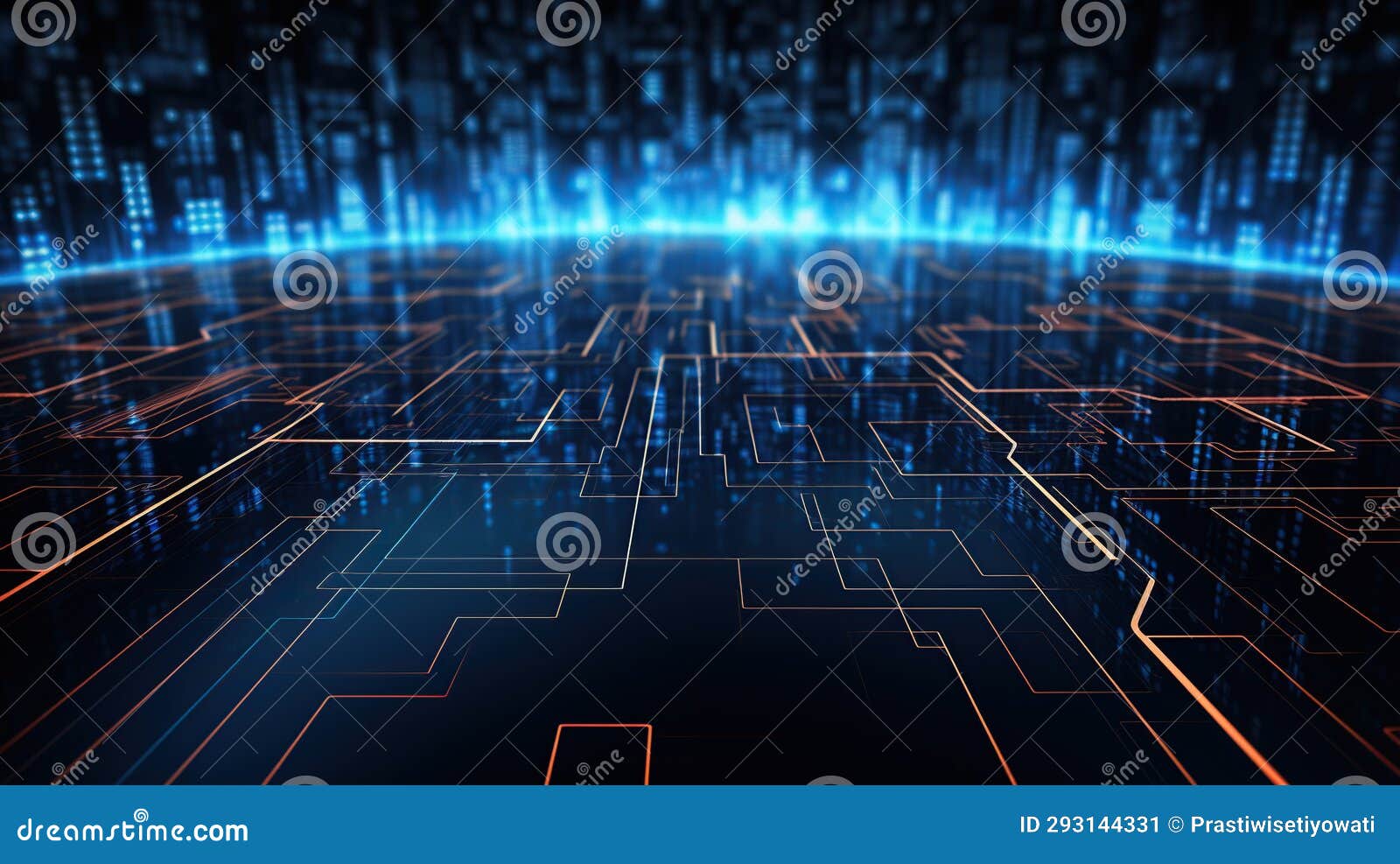 Modern Digital Computer Circuit Technology Data. AI Generated Stock ...