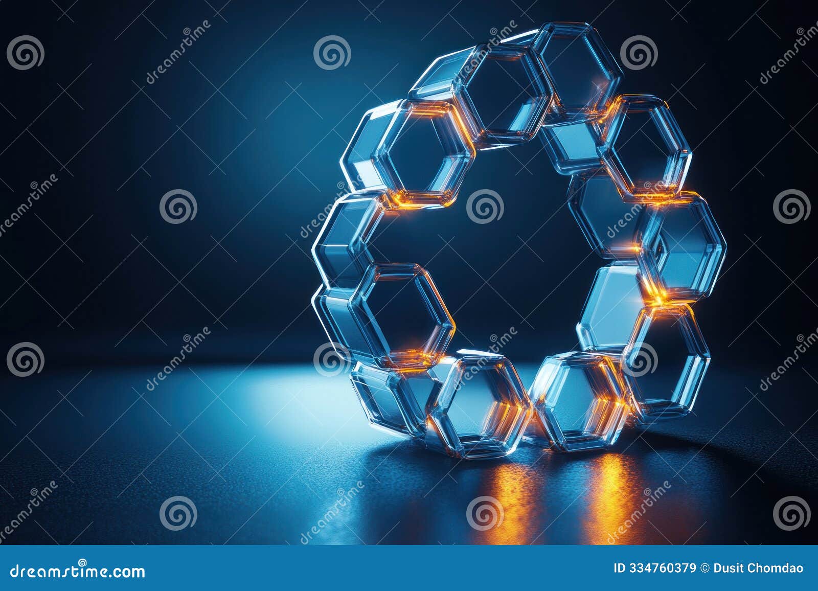 A Modern Digital Concept Featuring Interlinked Hexagons Illuminated ...