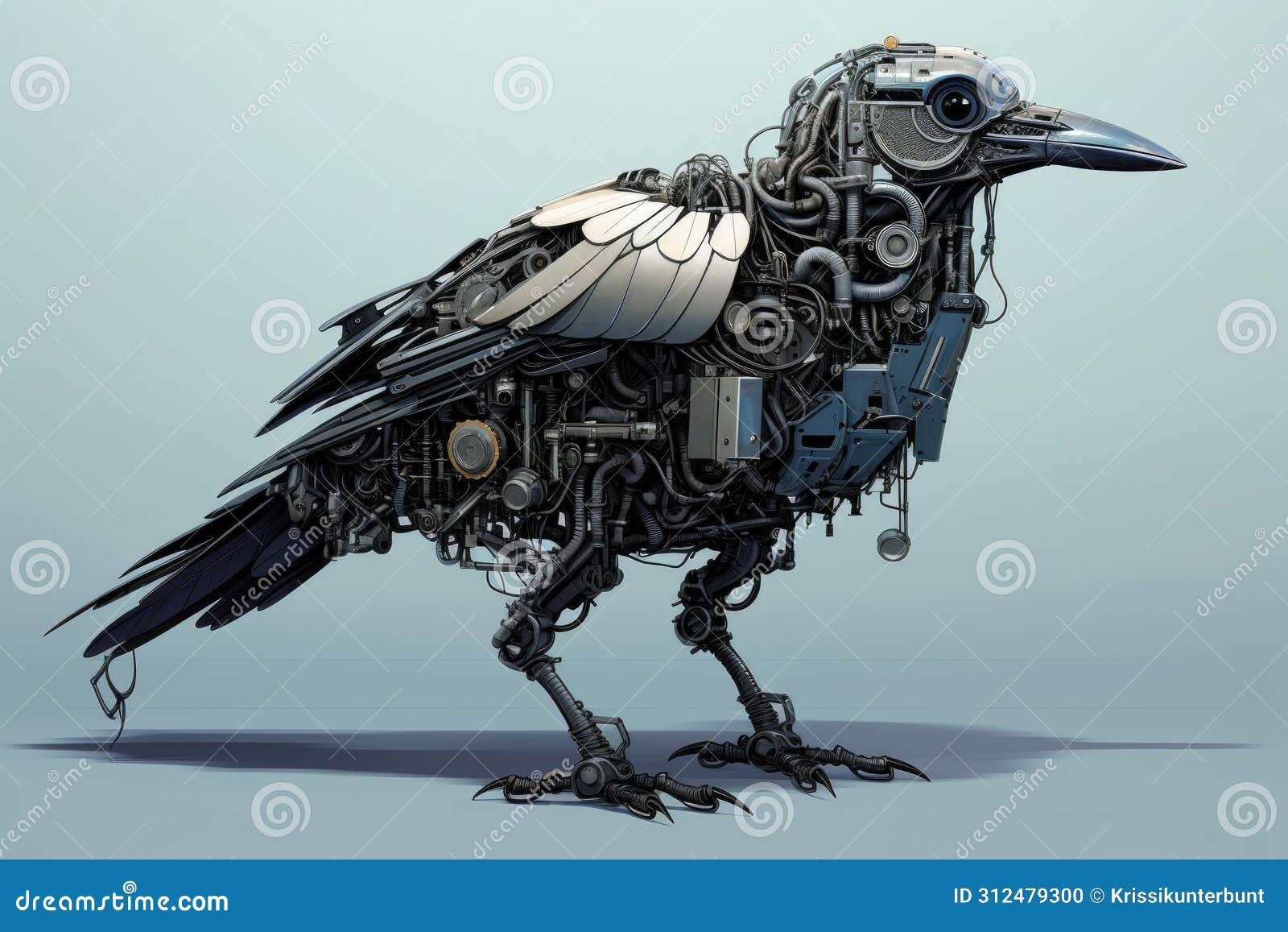 Modern Digital Crow Robot AI Generated Stock Illustration ...