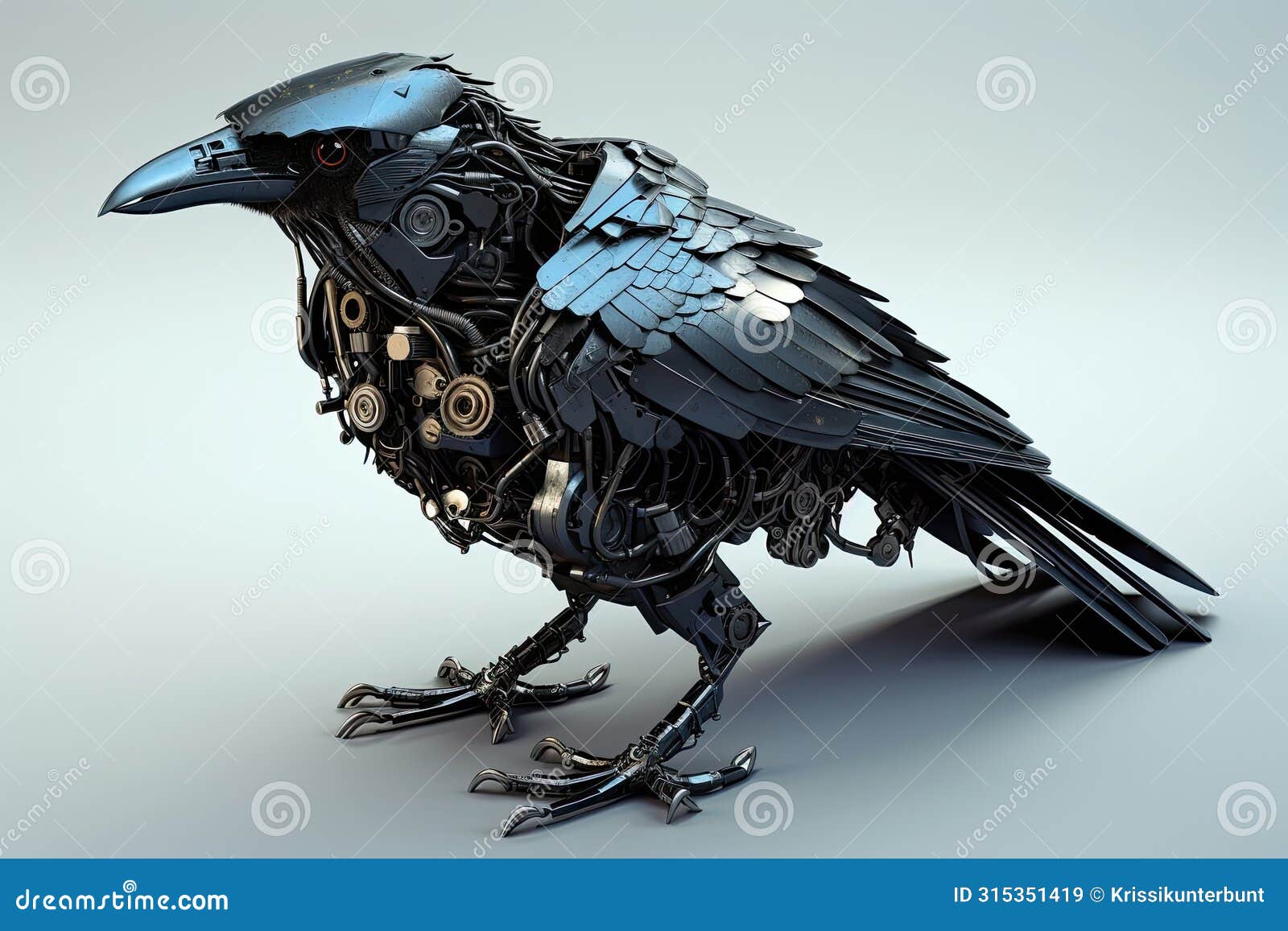 Modern Digital Crow Robot AI Generated Stock Illustration ...