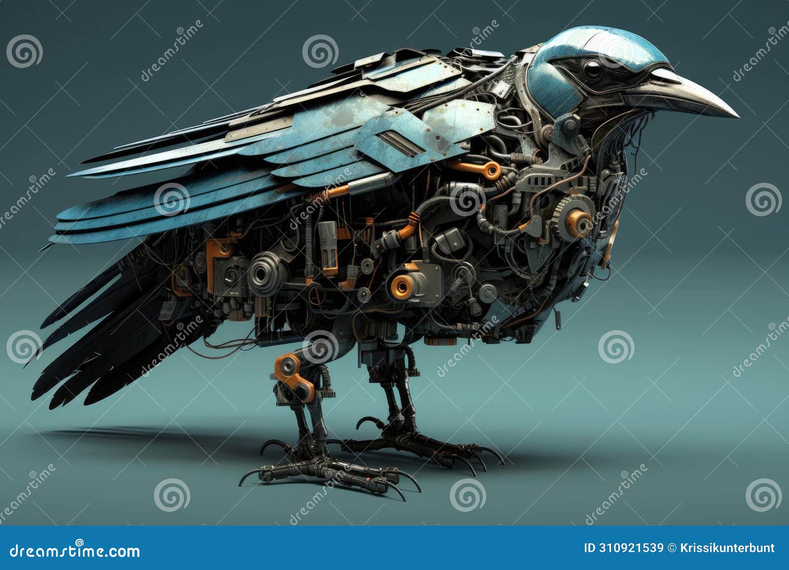 Modern Digital Crow Robot AI Generated Stock Illustration ...
