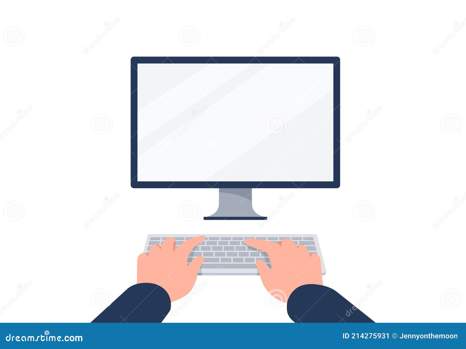 Hands are Typing on the Computer Keyboard. Using Digital Computer ...