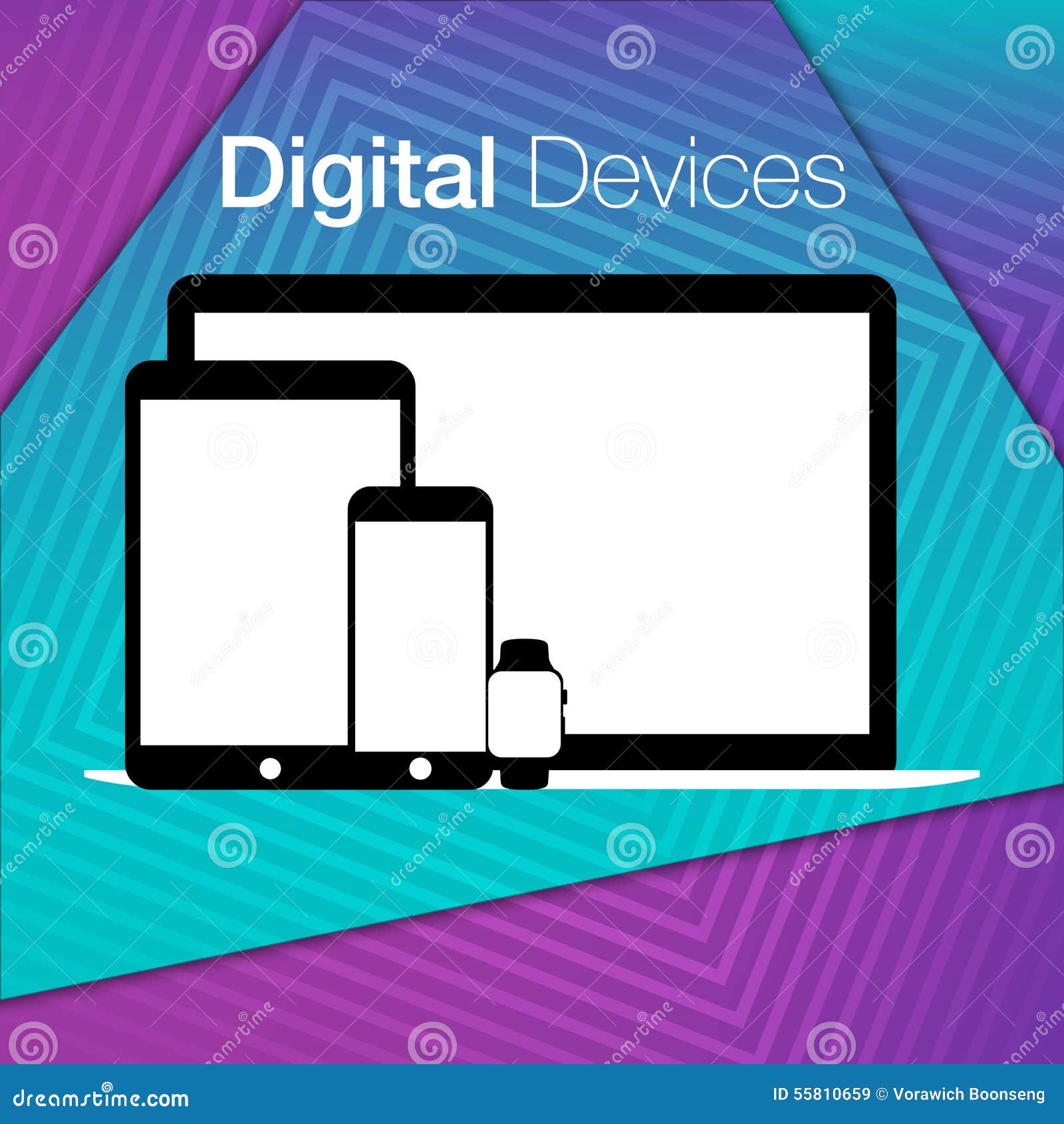 Modern Digital Devices Sets Geometric Background Stock Vector ...