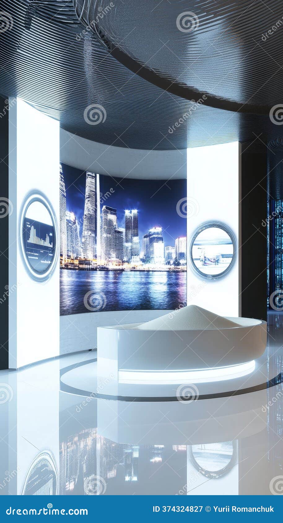 Digital Exhibition, 3D Rendering Concept In The Metaverse, Technology ...