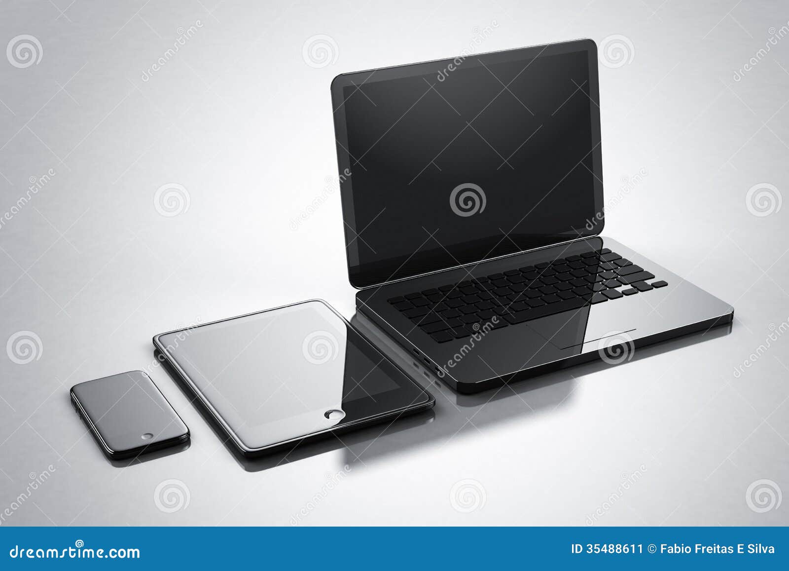 Modern Digital Gadgets Smartphone Tablet Notebook Stock Illustration ...