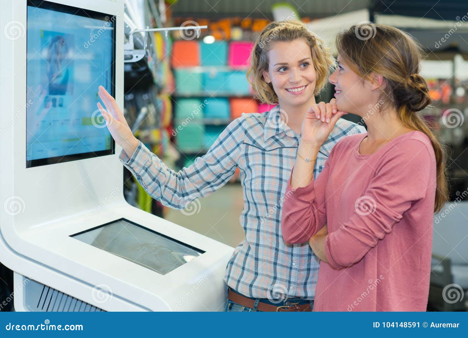 Modern Digital Help Point in Warehouse Stock Image - Image of screen ...