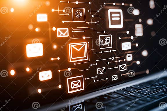 A Modern Digital Interface Showcasing Interconnected Communication ...