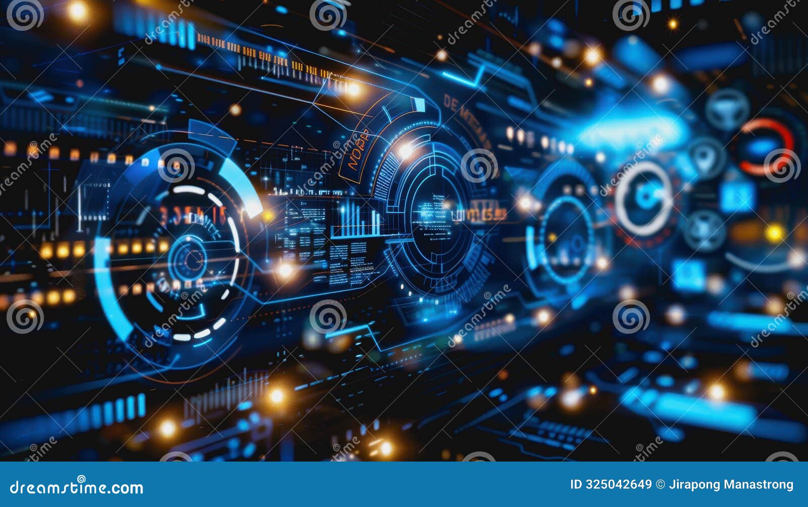 Modern Digital Landscape with Blue Circuits and Interconnected Networks ...