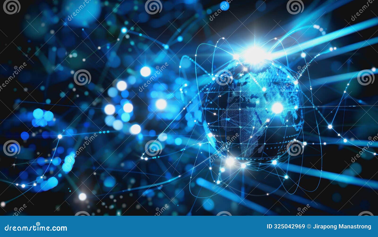 Modern Digital Landscape with Blue Circuits and Interconnected Networks ...