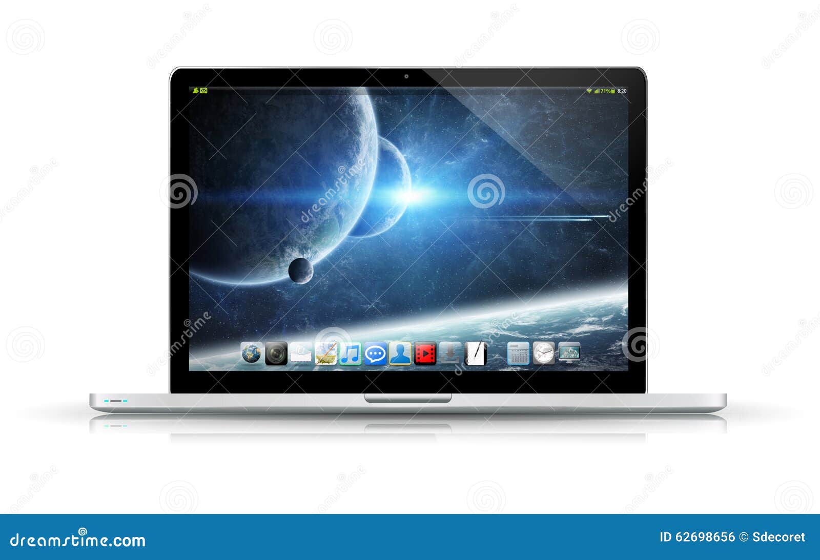 Modern digital laptop stock illustration. Illustration of flat - 62698656
