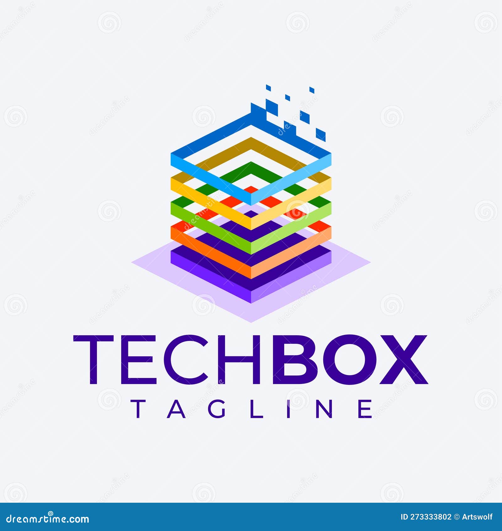 Modern Digital Layer Box Logo Design Branding. Technology Simple Cube ...