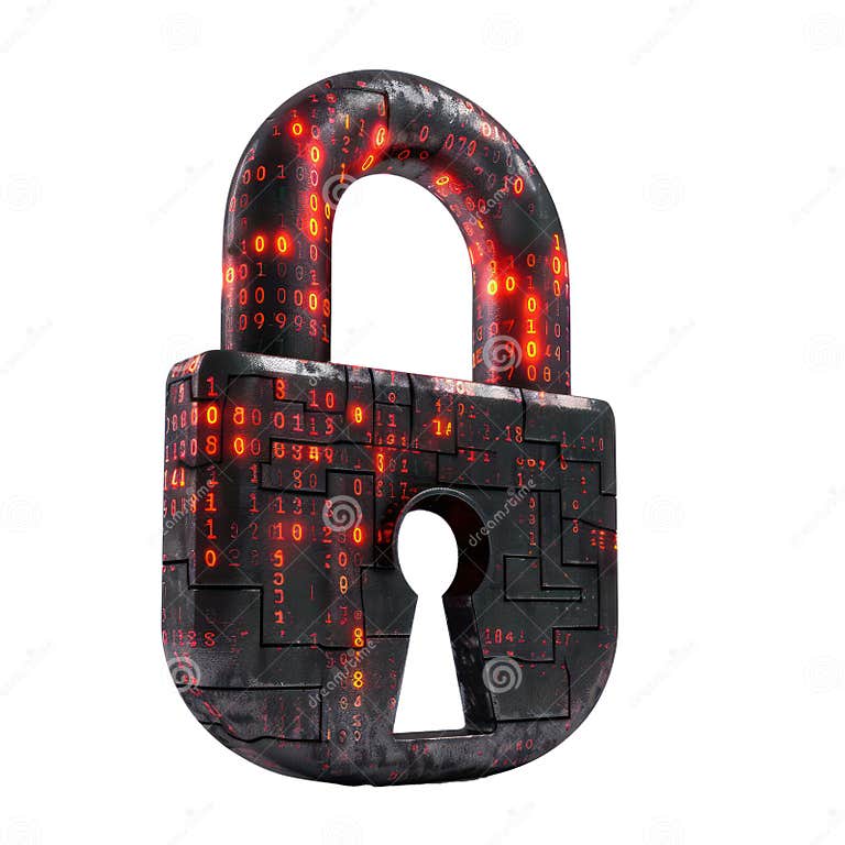 Modern Digital Lock Big Data with Encrypted Computer Stock Illustration ...
