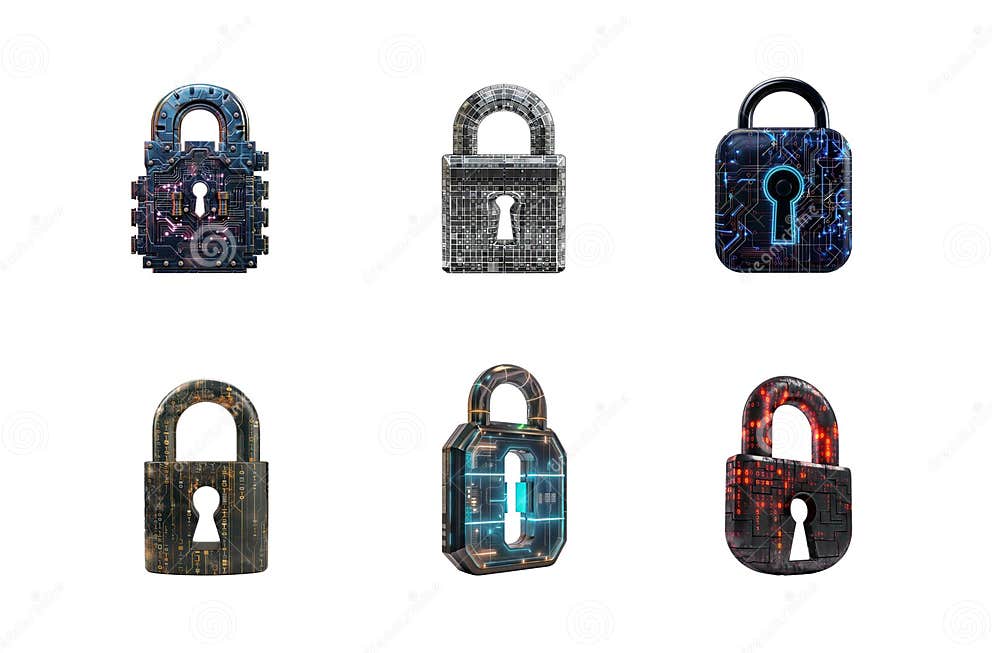 Modern Digital Lock Big Data with Encrypted Computer Stock Illustration - Illustration of ...