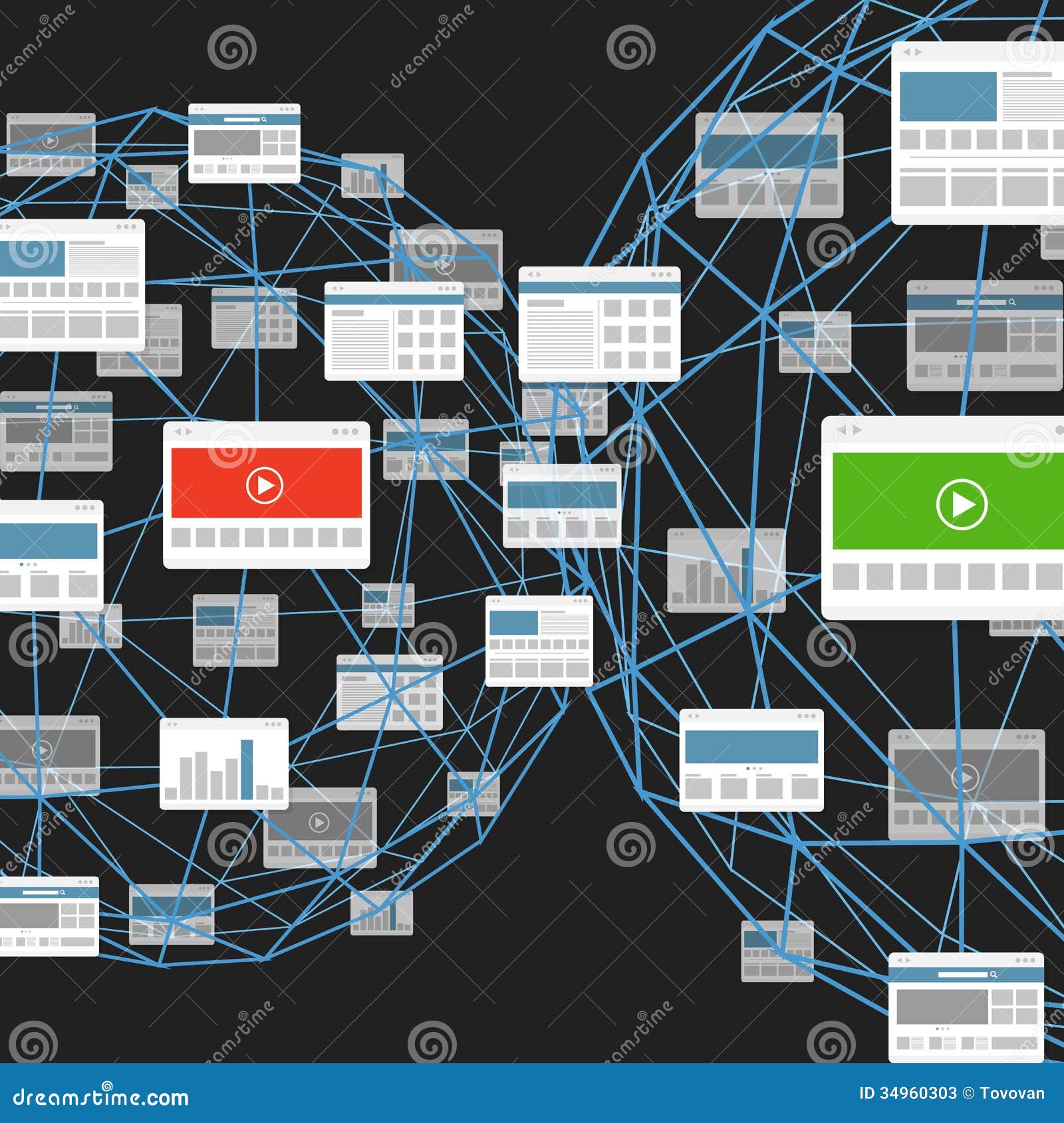 Modern Digital Media Website Connection Stock Vector - Illustration of ...