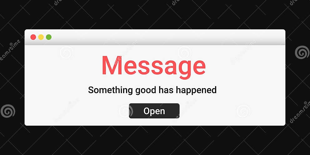 Modern Digital Message on Screen. Good Pop Up Notification Stock ...