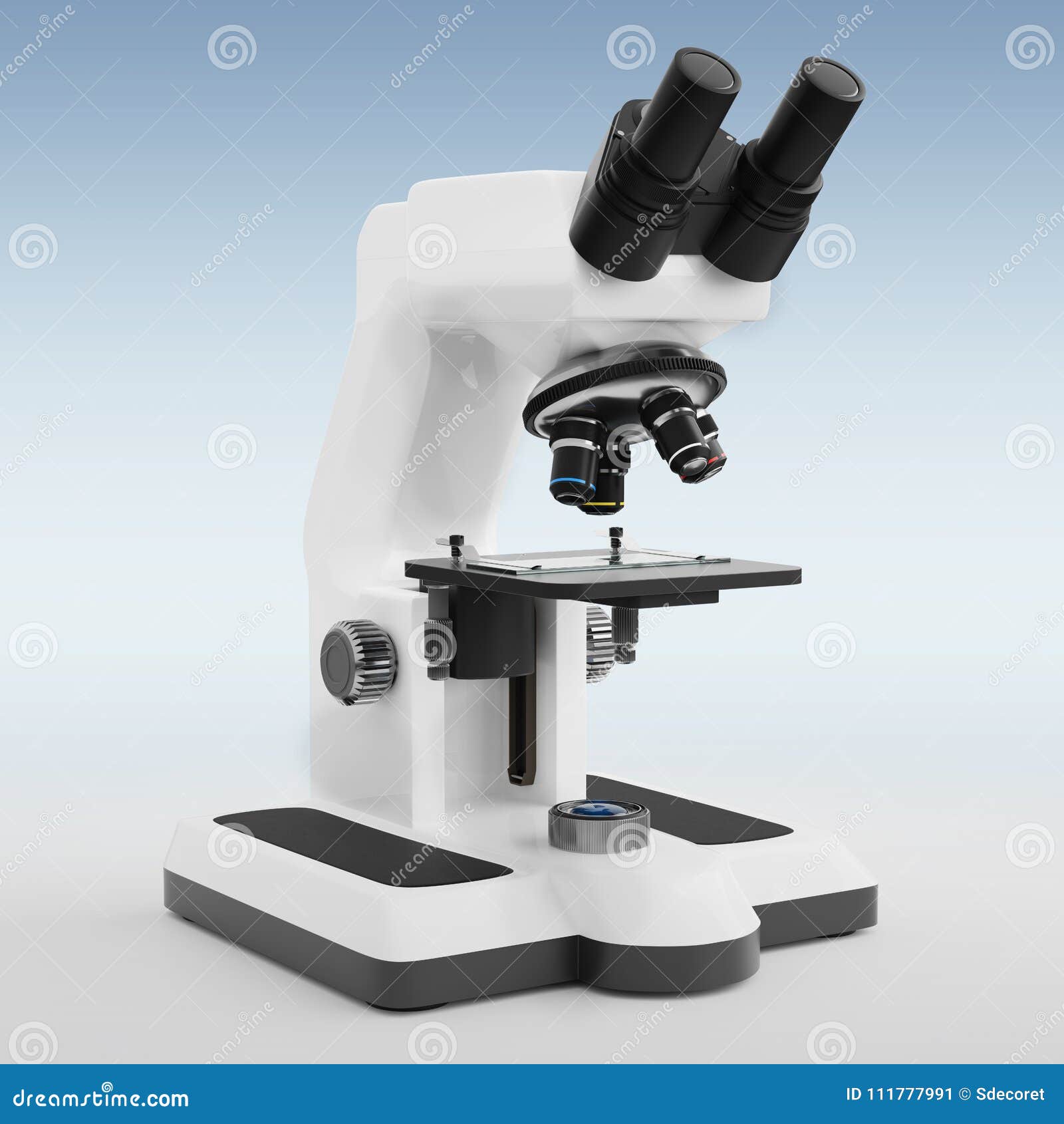 Modern Digital Microscope 3D Rendering Stock Illustration ...