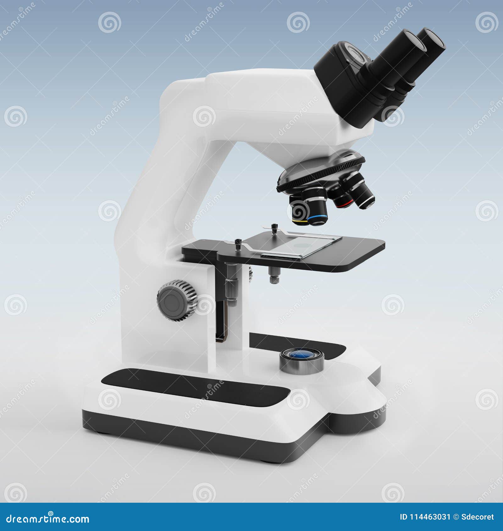 Modern Digital Microscope 3D Rendering Stock Illustration ...