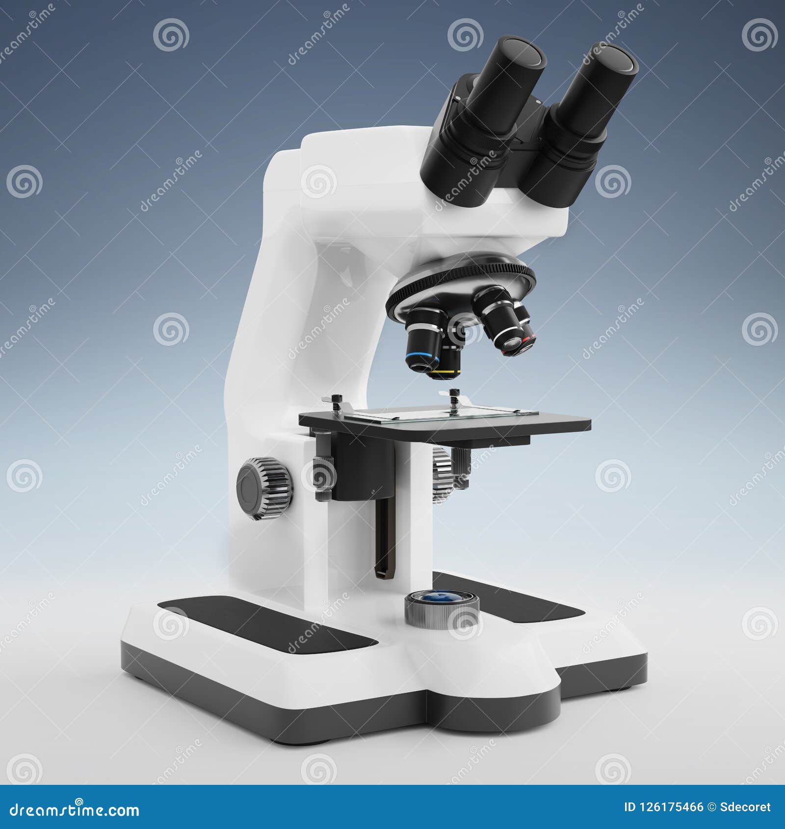 Modern Digital Microscope 3D Rendering Stock Illustration ...