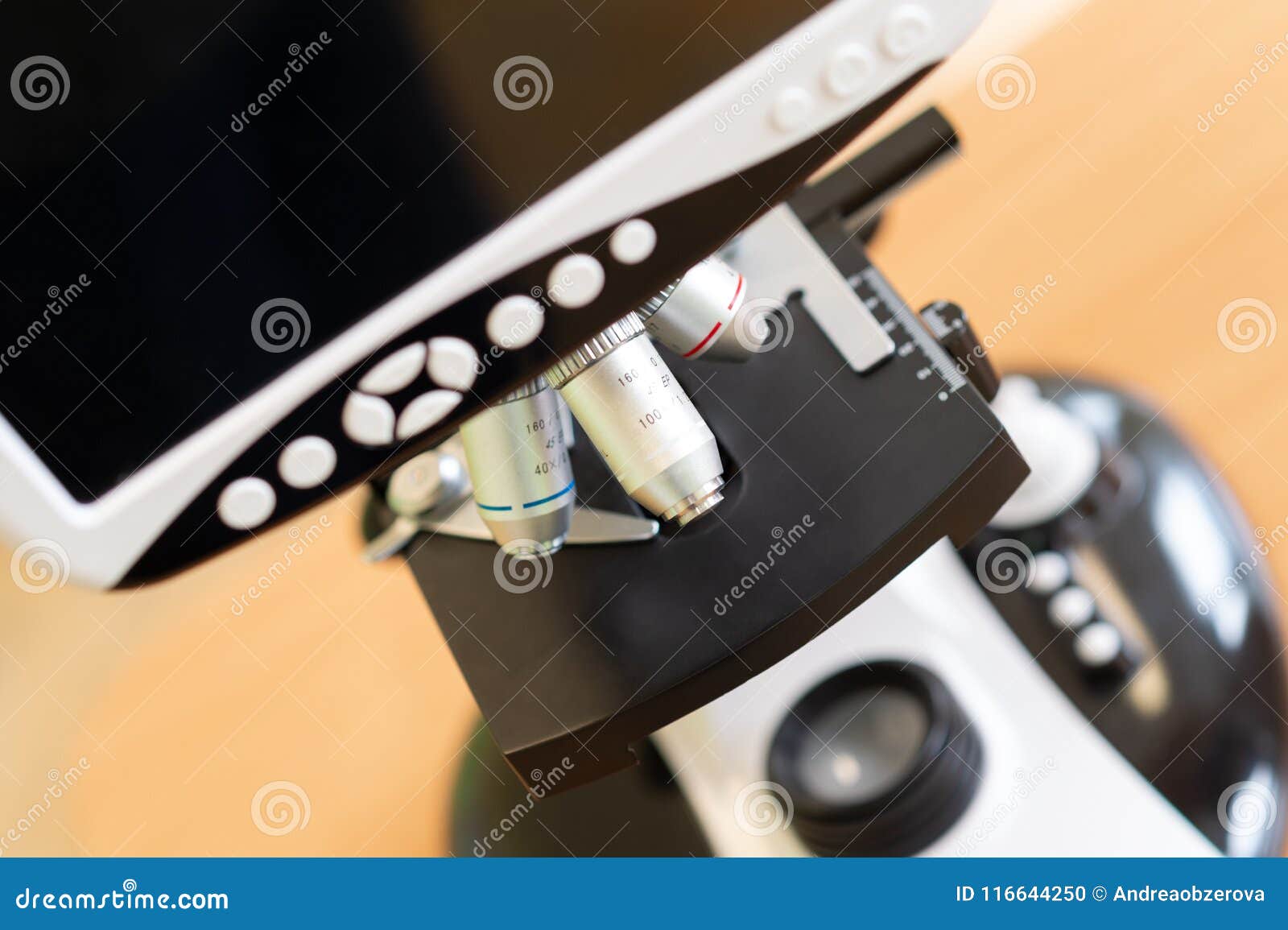 Modern Digital Microscope with LCD Display. Stock Photo - Image of high ...