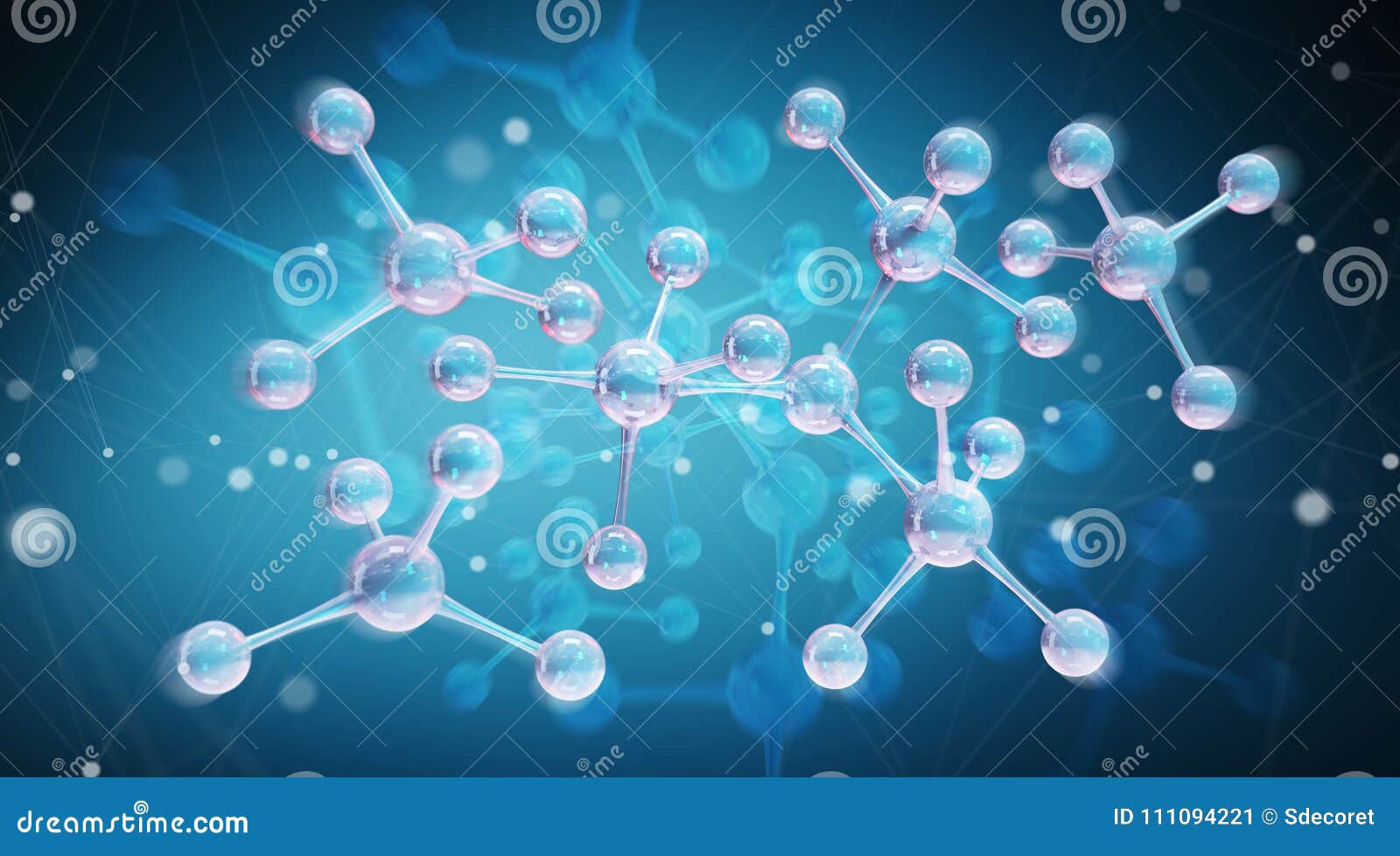 Modern Digital Molecule Structure 3D Rendering Stock Illustration ...