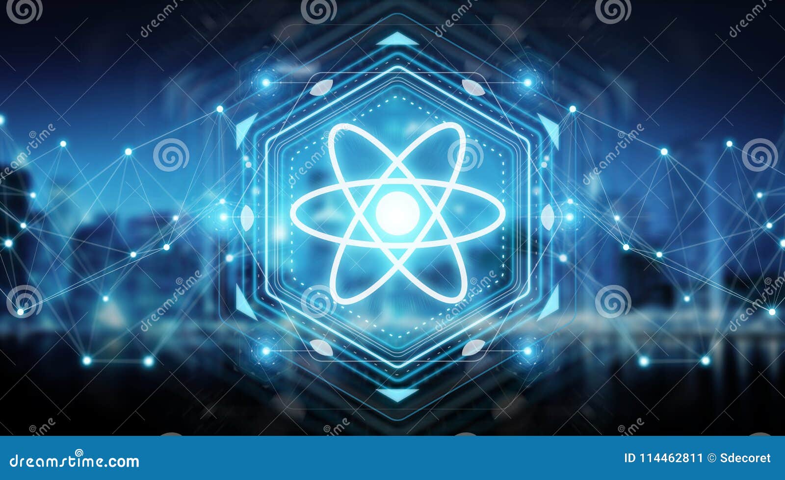 Modern Digital Molecule Structure 3D Rendering Stock Illustration ...