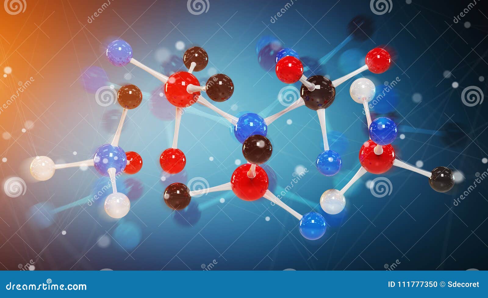 Modern Digital Molecule Structure 3D Rendering Stock Illustration ...