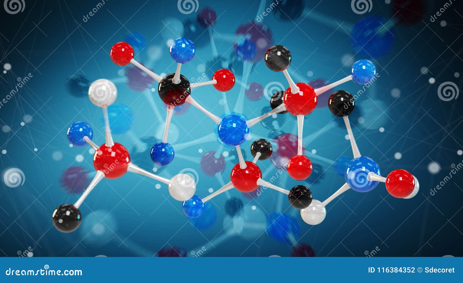 Modern Digital Molecule Structure 3D Rendering Stock Illustration ...