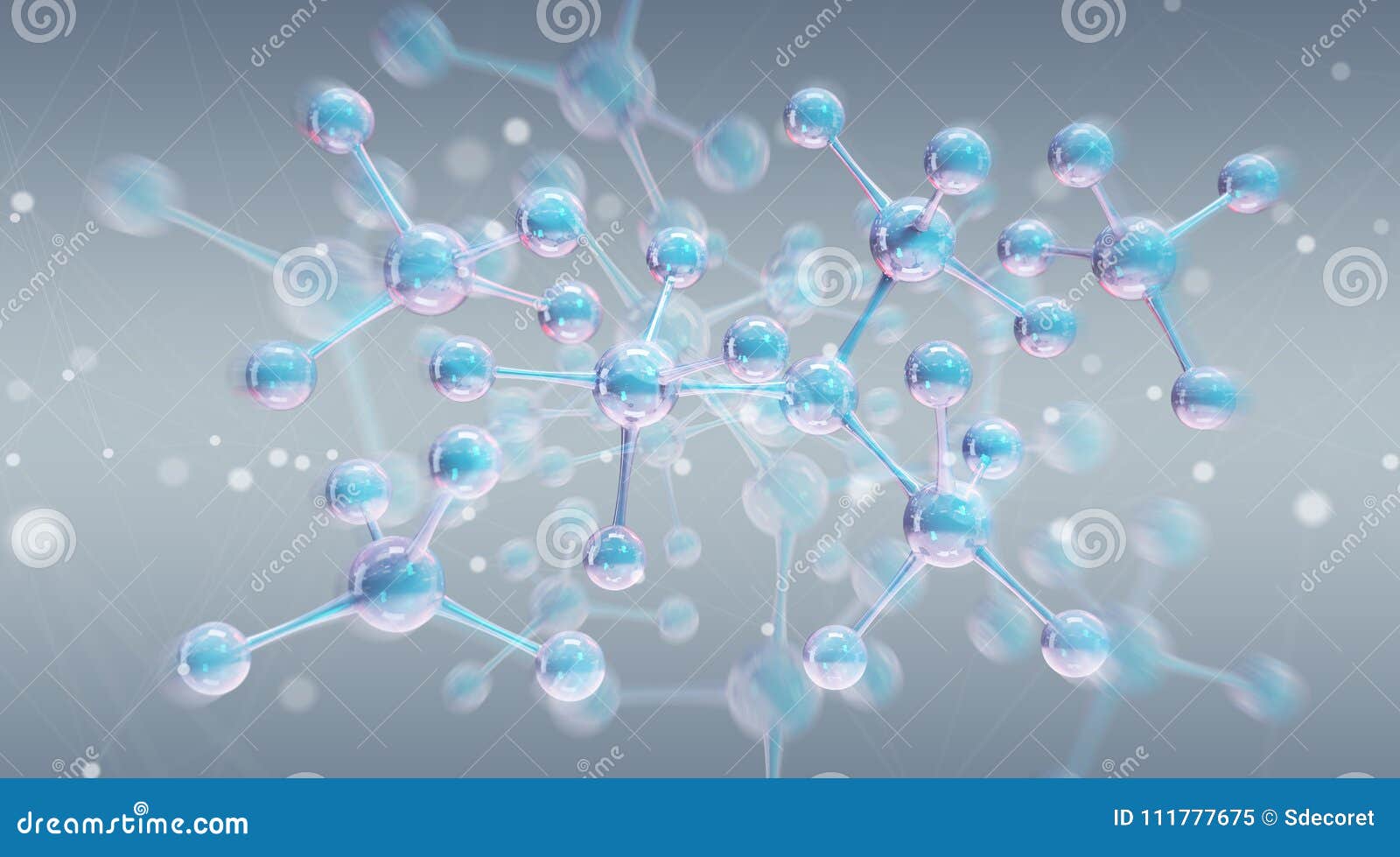Modern Digital Molecule Structure 3D Rendering Stock Illustration ...