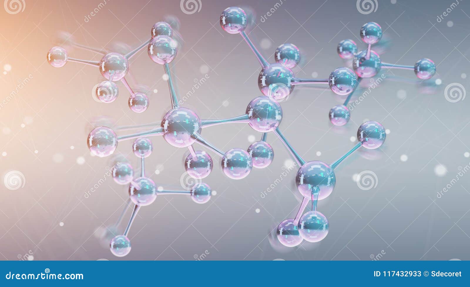 Modern Digital Molecule Structure 3D Rendering Stock Illustration ...