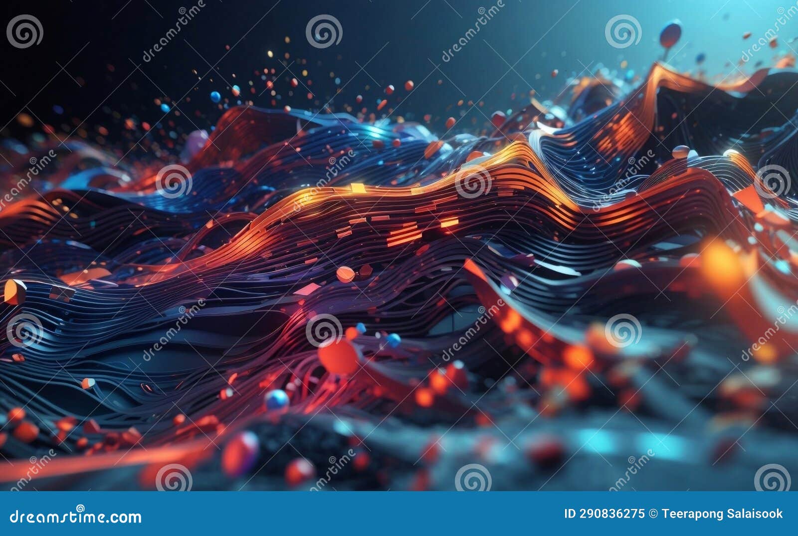 Modern Digital Network Technological Processes Background Stock ...