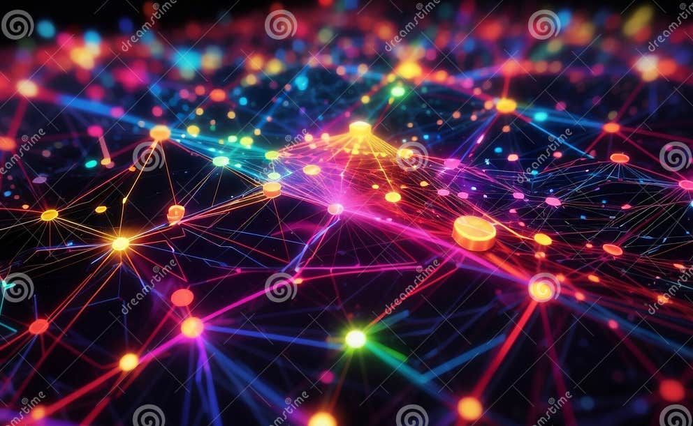 Modern Digital Network Technological Processes Background Stock ...