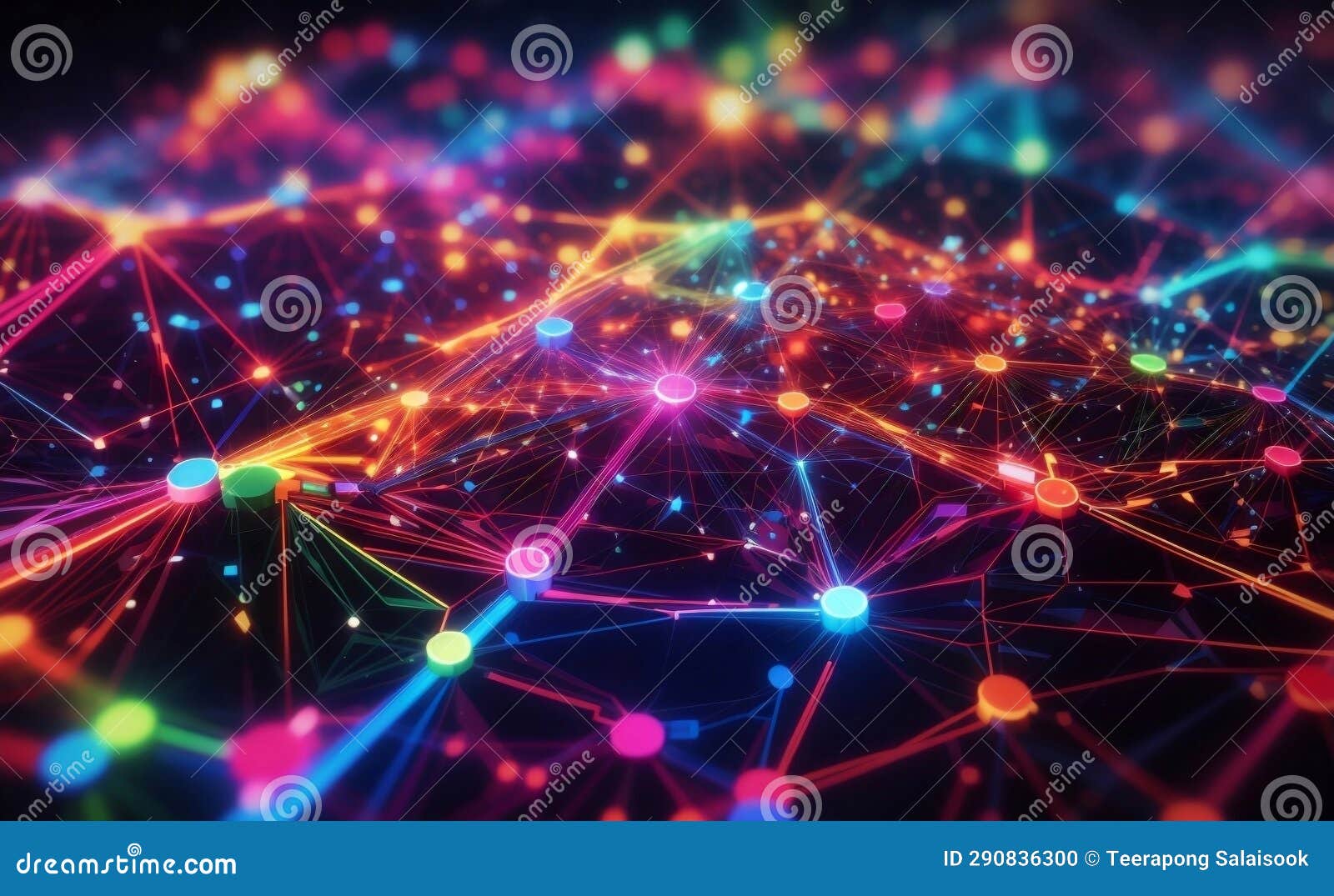 Modern Digital Network Technological Processes Background Stock ...