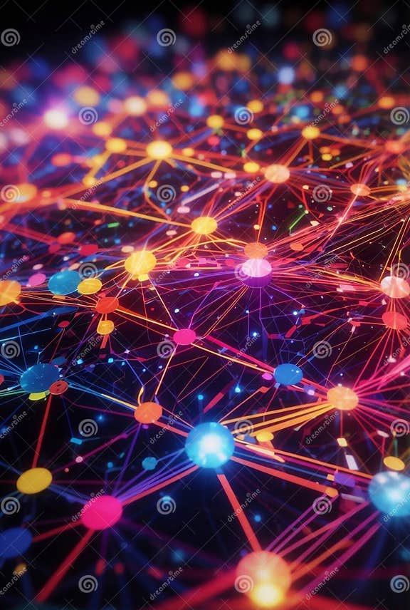 Modern Digital Network Technological Processes Background Stock ...