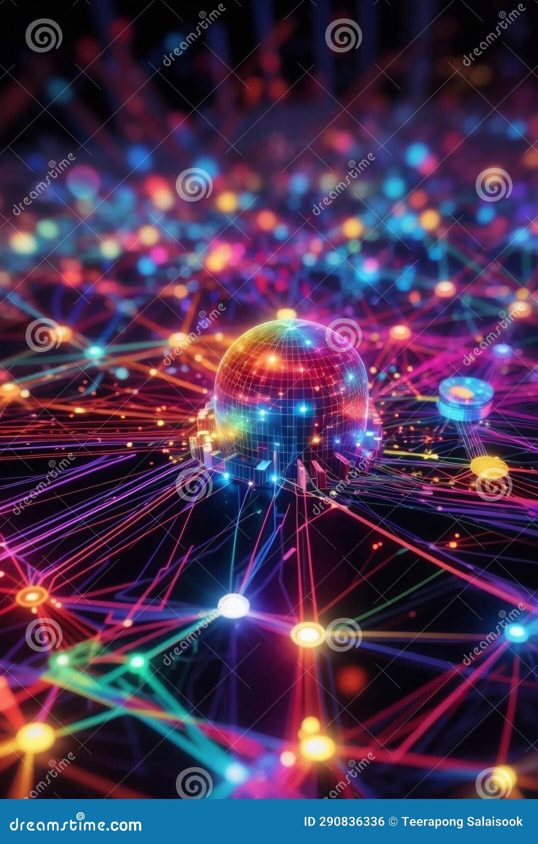 Modern Digital Network Technological Processes Background Stock ...