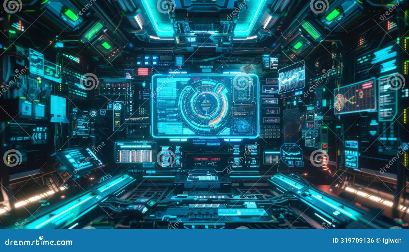 Modern Digital Operations Center with Global Data Stock Photo - Image ...