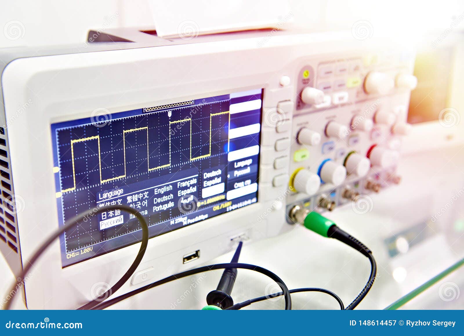 Digital oscilloscope stock image. Image of industry - 148614457