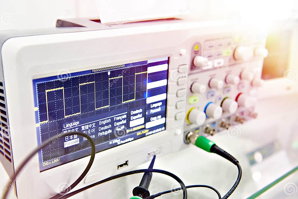 Digital oscilloscope stock image. Image of industry - 148614457