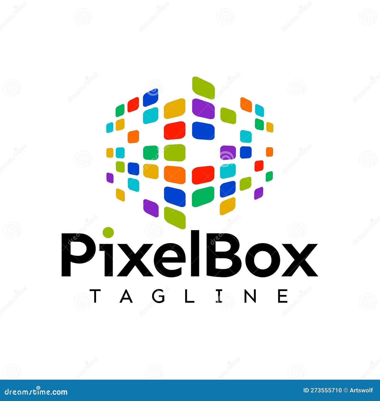 Modern Digital Pixel Box Logo Design. Colorful Dynamic Abstract Pixel ...