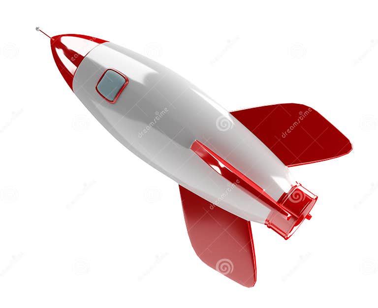 Isolated Modern Digital Rocket 3D Rendering Stock Illustration ...