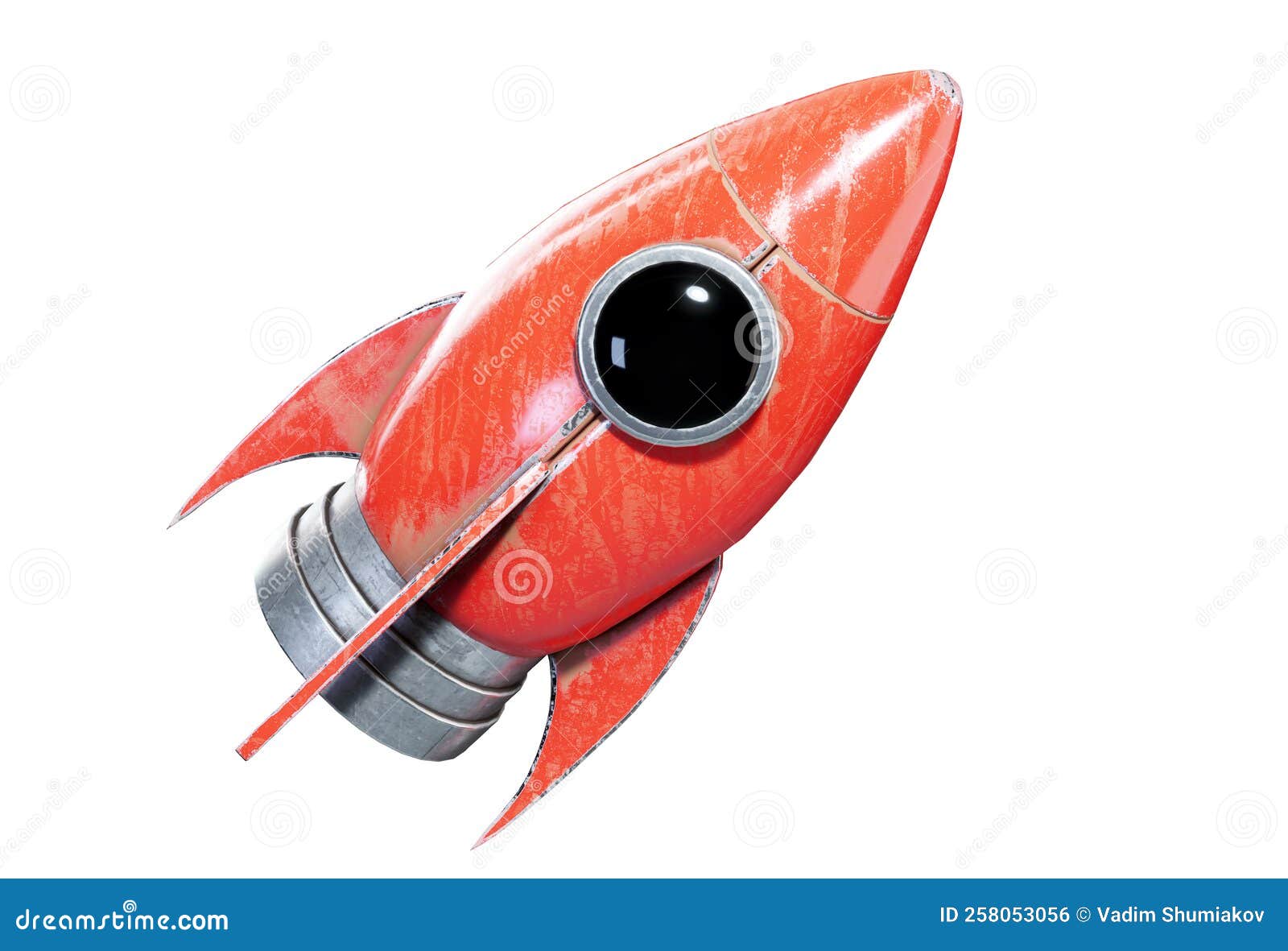 Modern Digital Rocket Launching 3D Rendering Stock Illustration ...