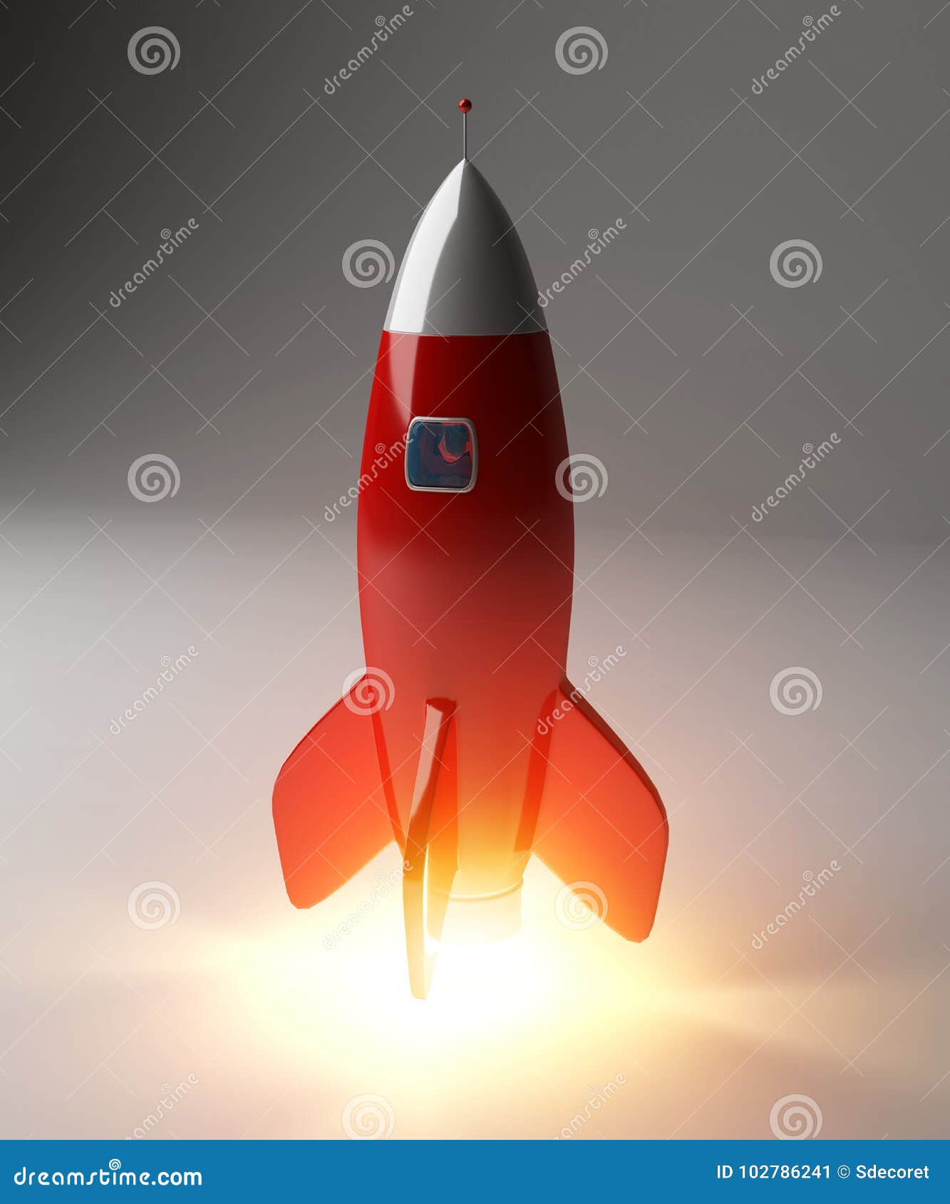 Modern Digital Rocket Launching 3D Rendering Stock Illustration ...