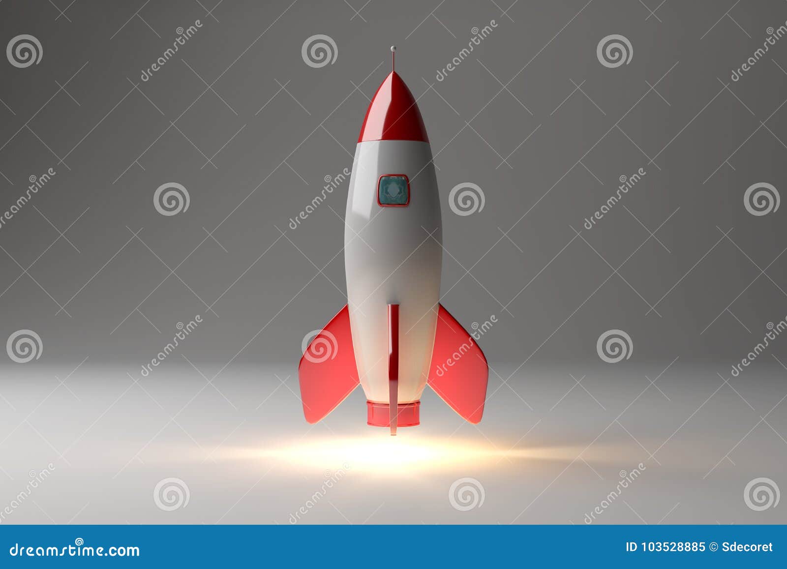Modern Digital Rocket Launching 3D Rendering Stock Illustration ...