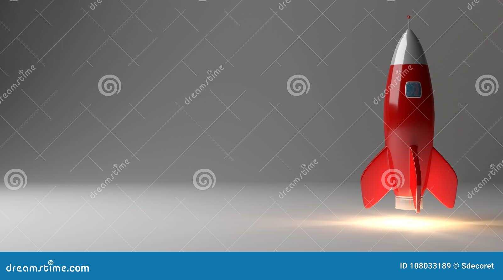 Modern Digital Rocket Launching 3D Rendering Stock Illustration ...